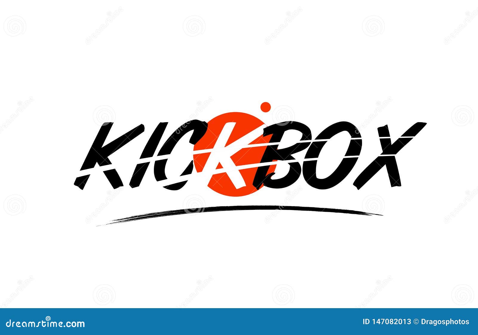 Kickbox Word Text Logo Icon with Red Circle Design Stock Illustration ...