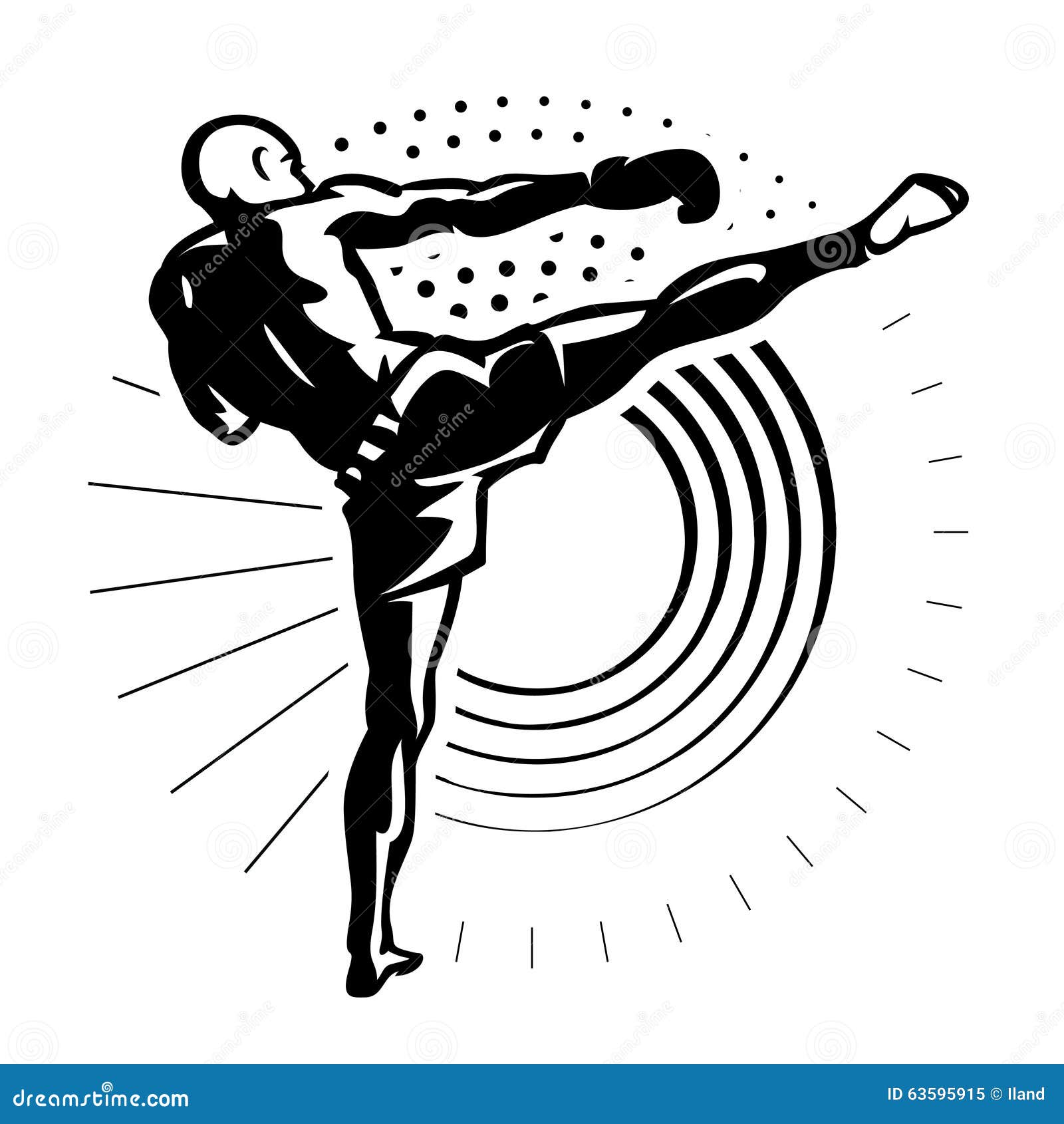 Kickboxer vektor illustrationer. Illustration av livsstil - 63595915