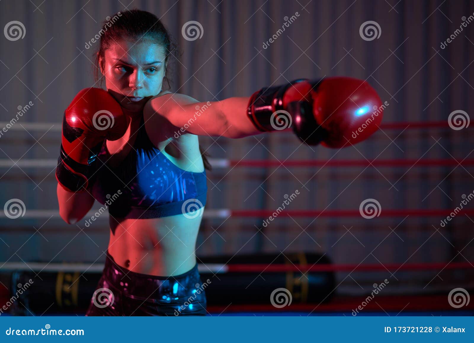 Female kickboxer training stock photo. Image of attractive - 173721228