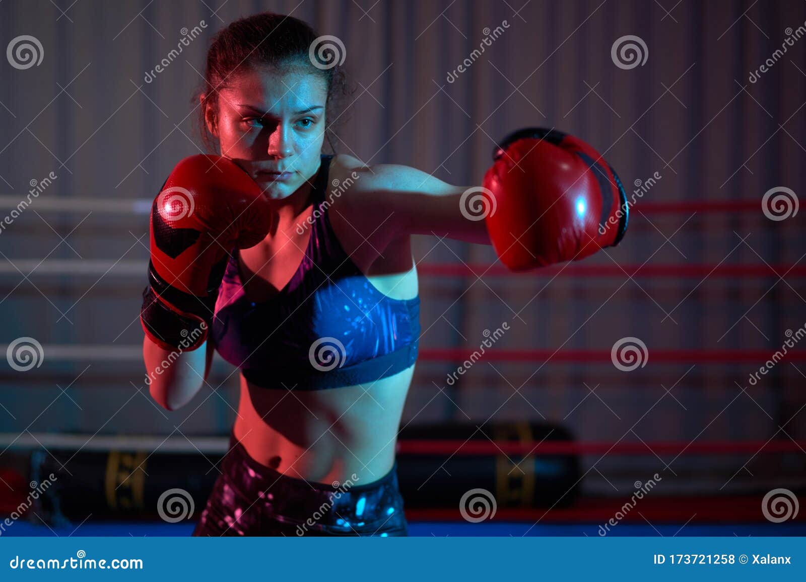 Female kickboxer training stock photo. Image of adult - 173721258