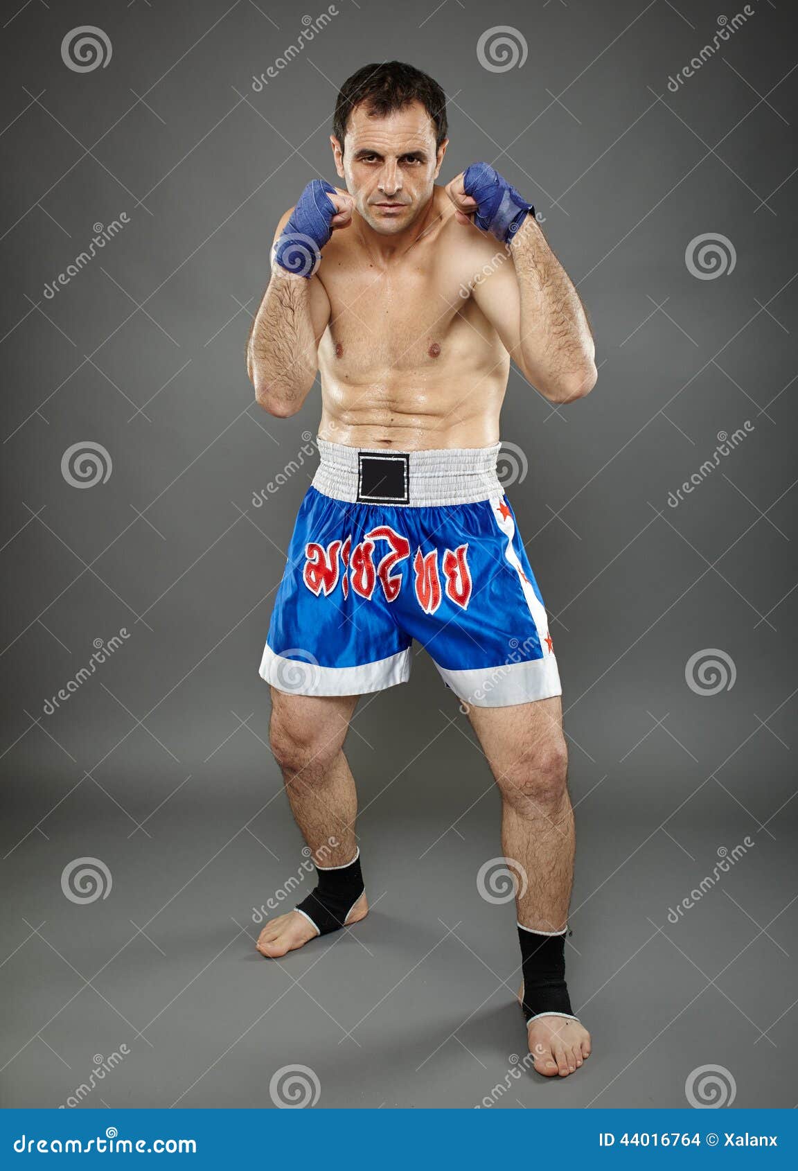 Kickboxer in guard stance stock photo. Image of foot - 44016764