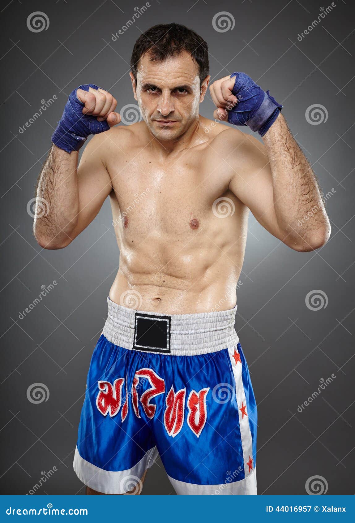 Kickboxer in guard stance stock image. Image of combat - 44016957