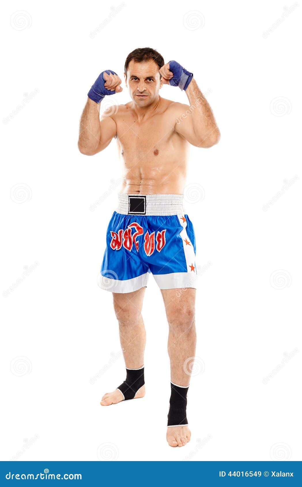 Kickboxer in guard stance stock image. Image of martial - 44016549