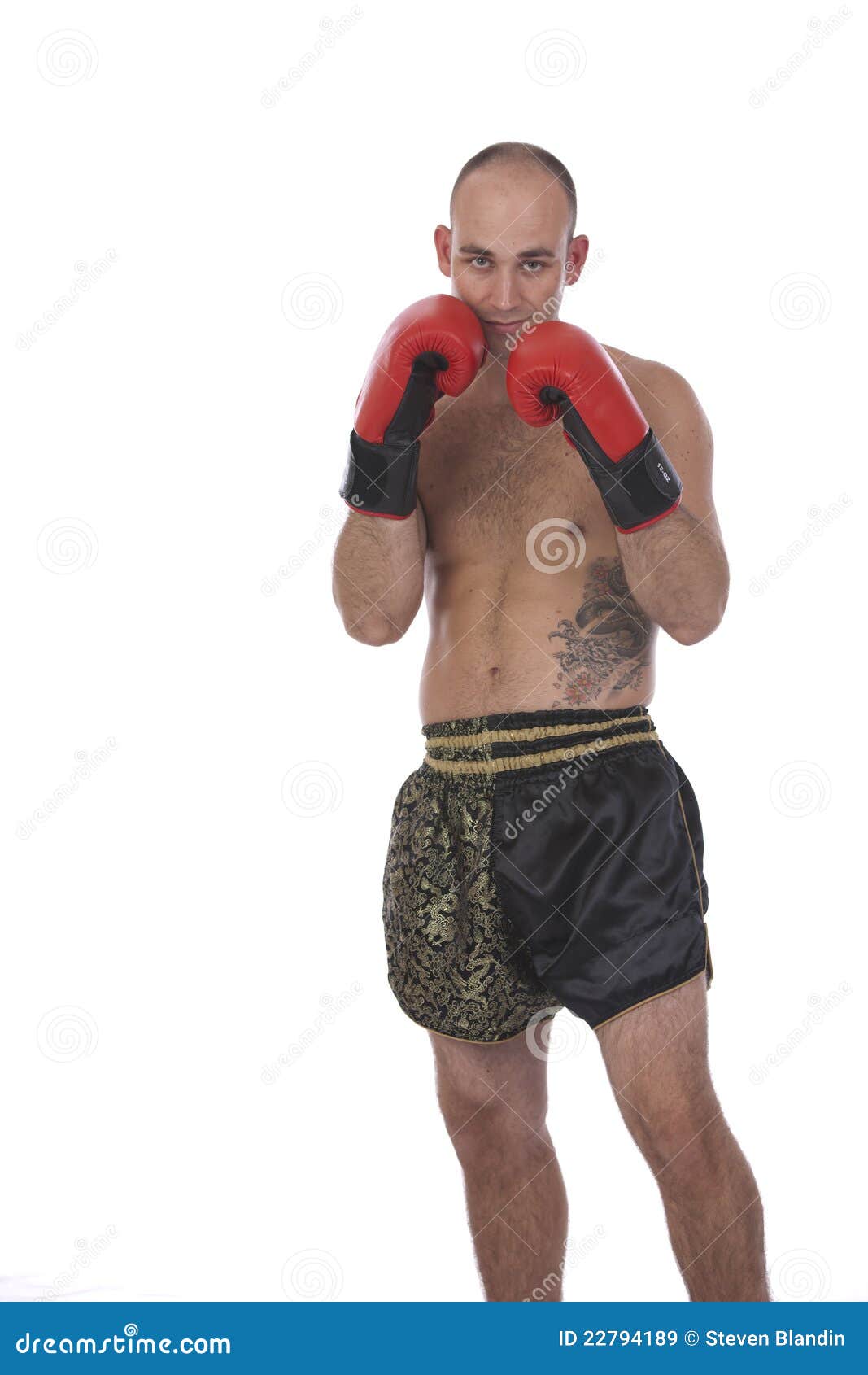 Kickboxer with guard up stock image. Image of defense - 22794189