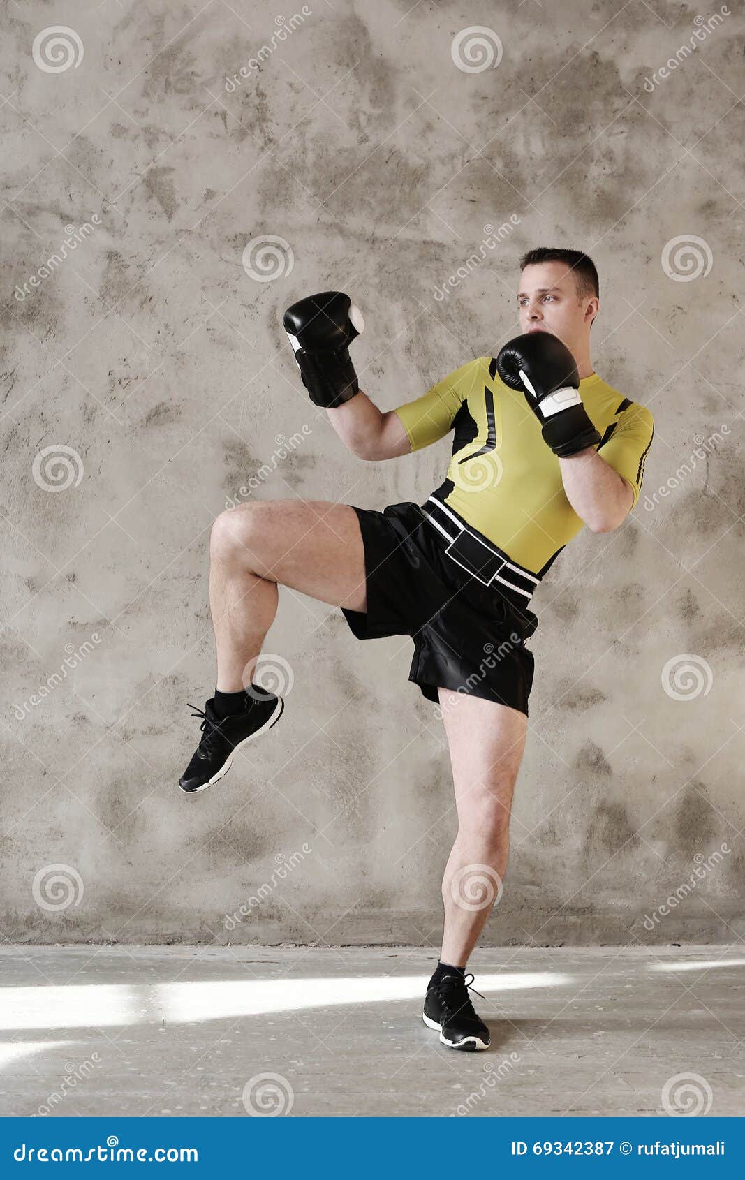 Kickboxer stock image. Image of sport, boxing, standing - 69342387