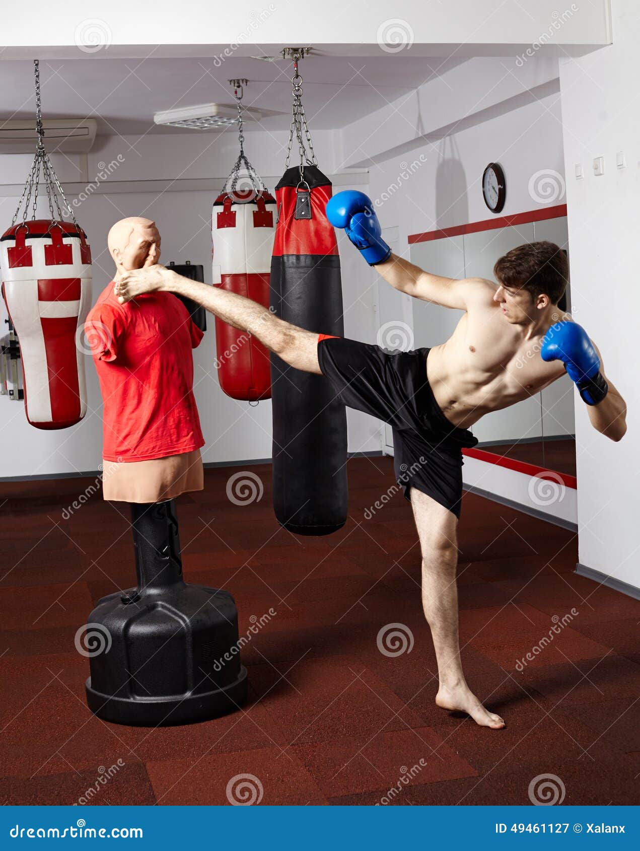Kickboxer Training in the Gym Stock Image - Image of boxer, activity ...