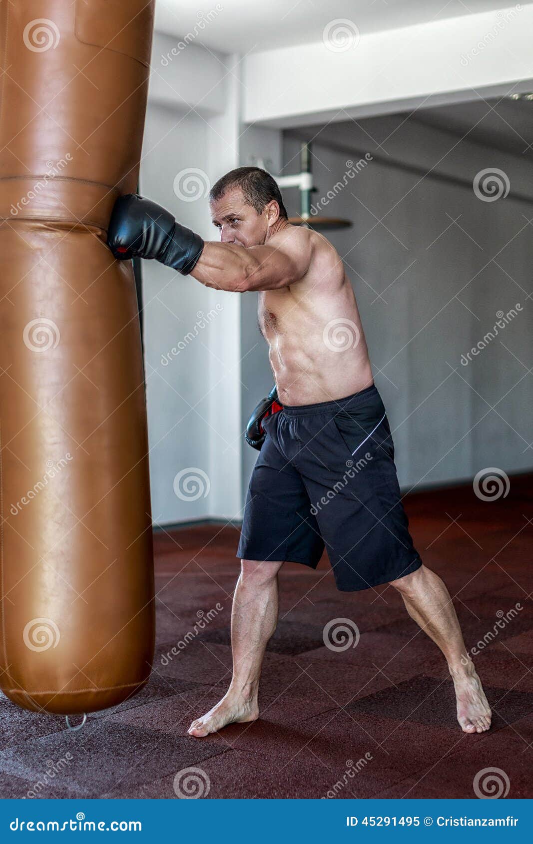 Kickboxer Training in the Gym Stock Image - Image of fighting ...