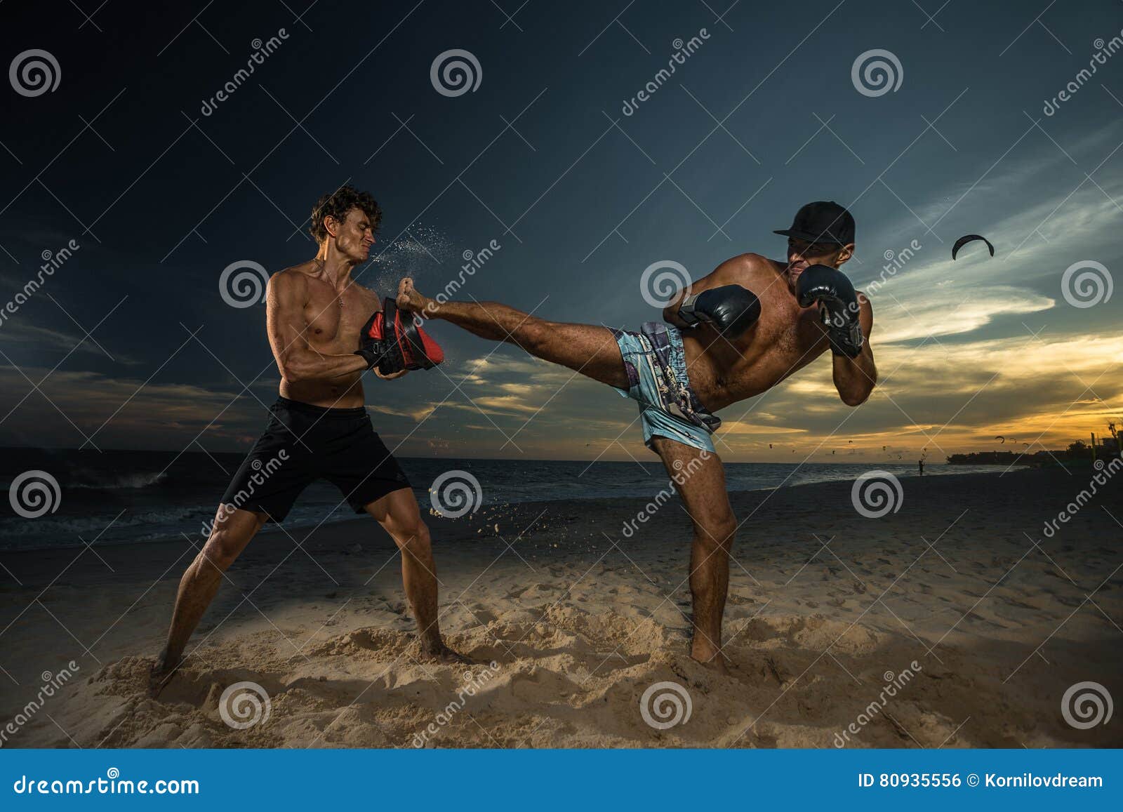 Kickboxing stock photo. Image of healthy, kick, heavy - 80935556