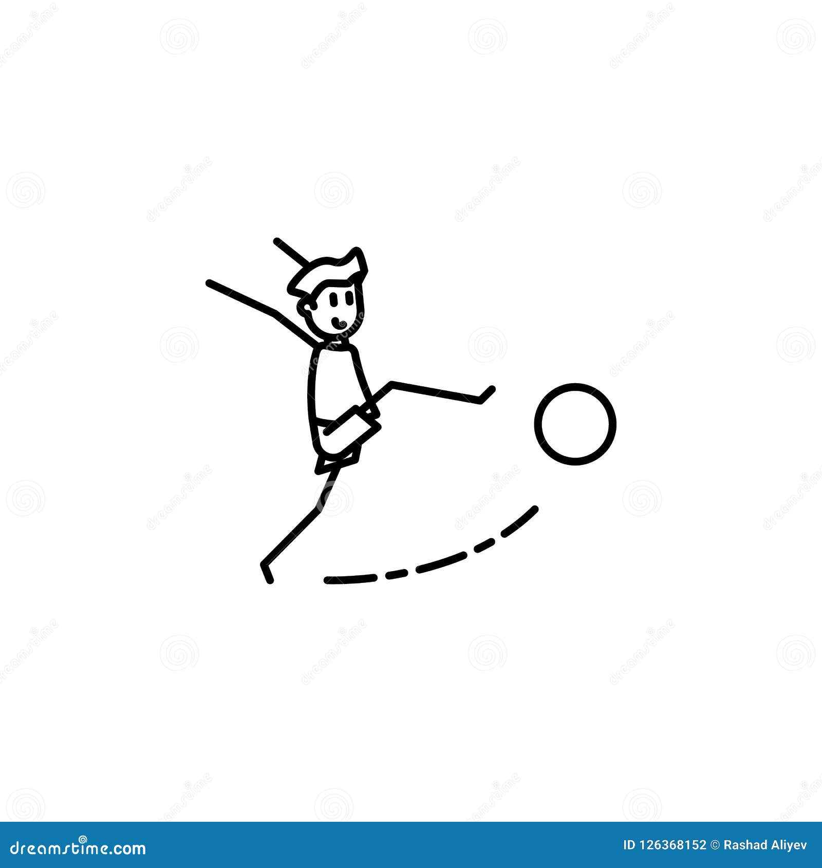 The Kicker Strikes Ball Icon. Element Of Soccer Player Icon For Mobile ...