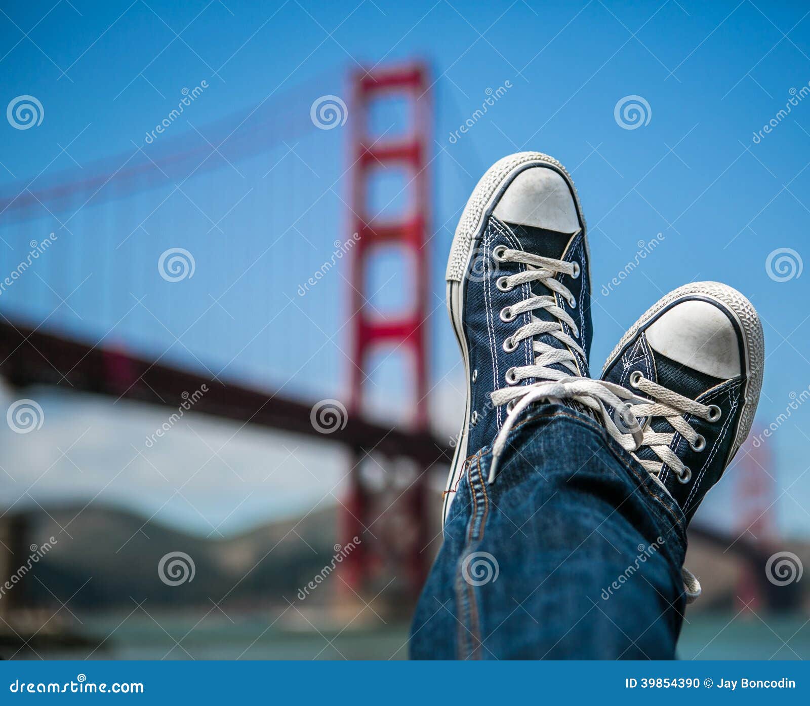 Kicking Back by the Golden Gate Bridge Stock Photo - Image of relax ...