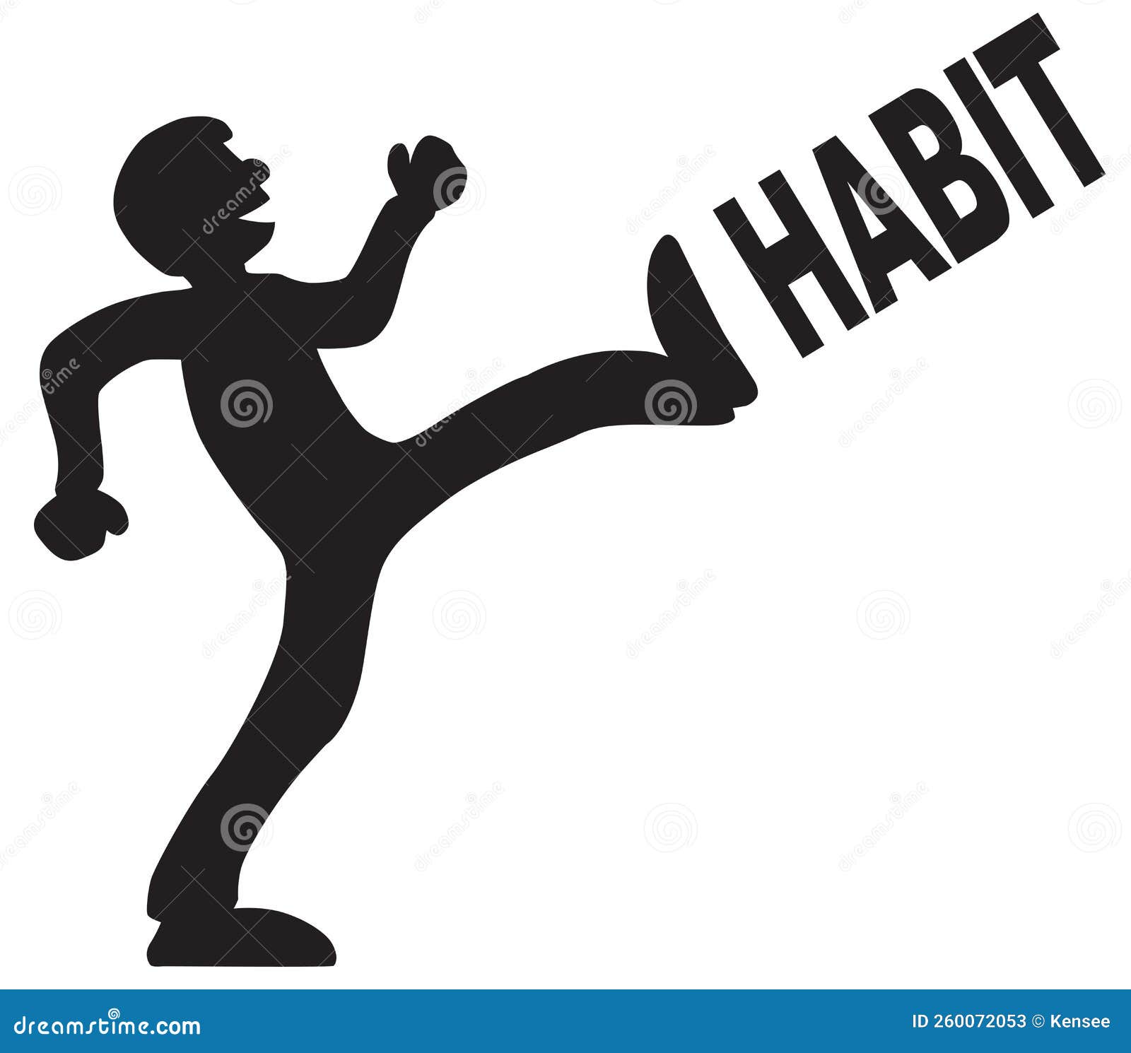 Kicking a Habit stock vector. Illustration of happy - 260072053