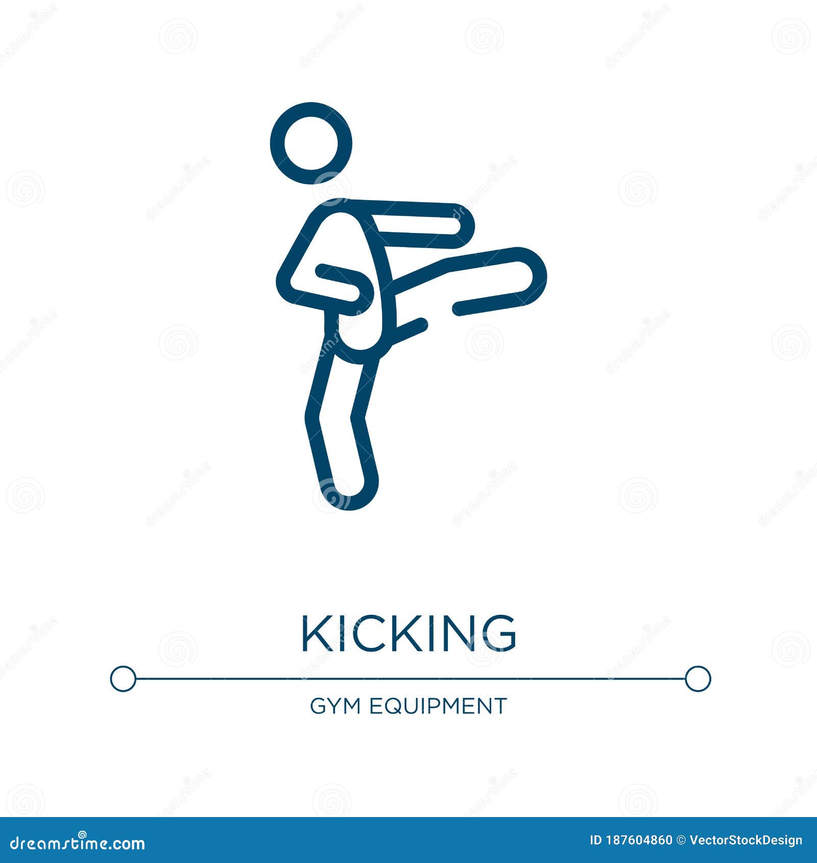 Kicking Icon. Linear Vector Illustration from Thai Boxing Collection ...