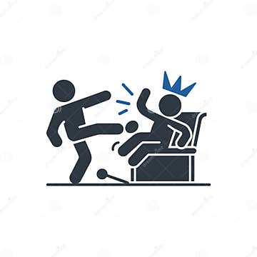 Kicking King Off Throne Icon Stock Vector - Illustration of sign, icon ...