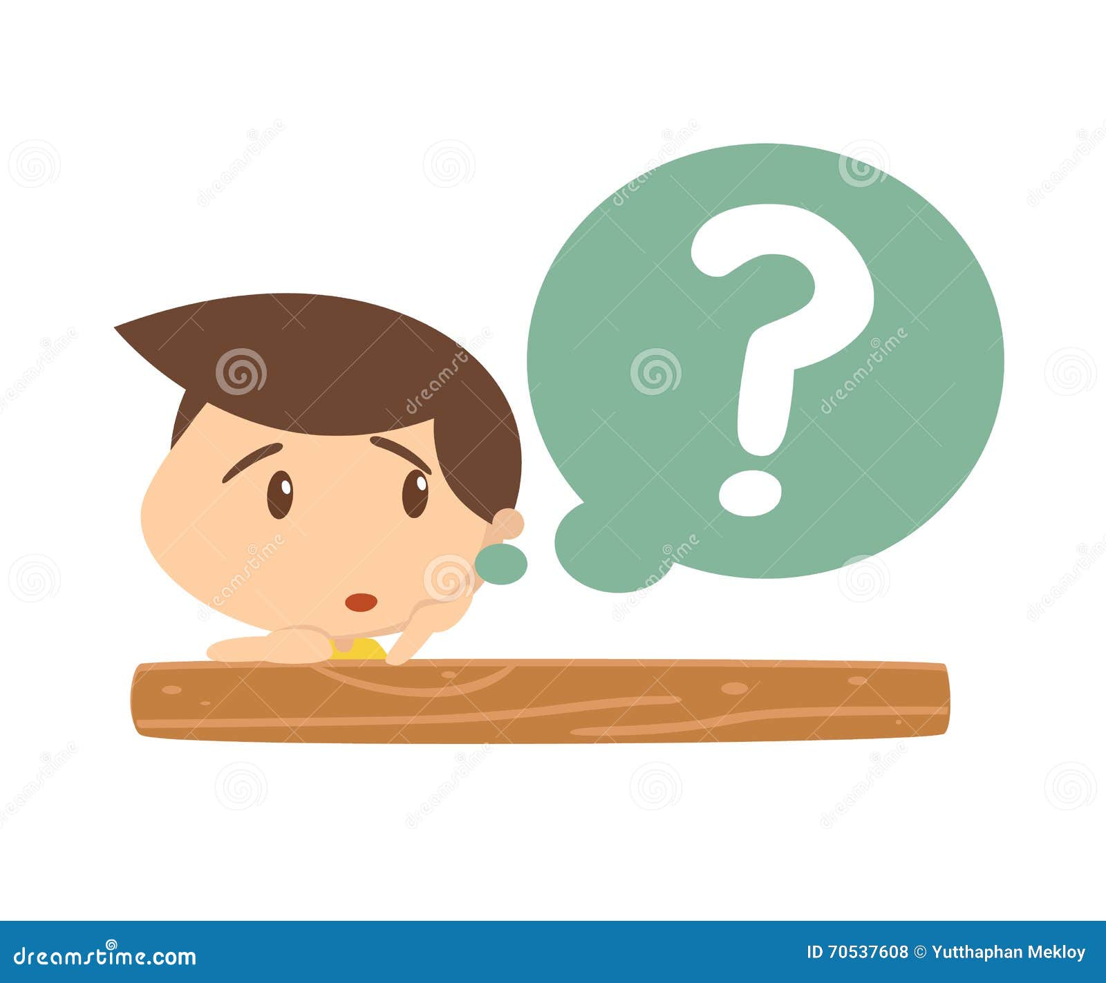 Kid in Action. Have Question. Stock Illustration - Illustration of ...