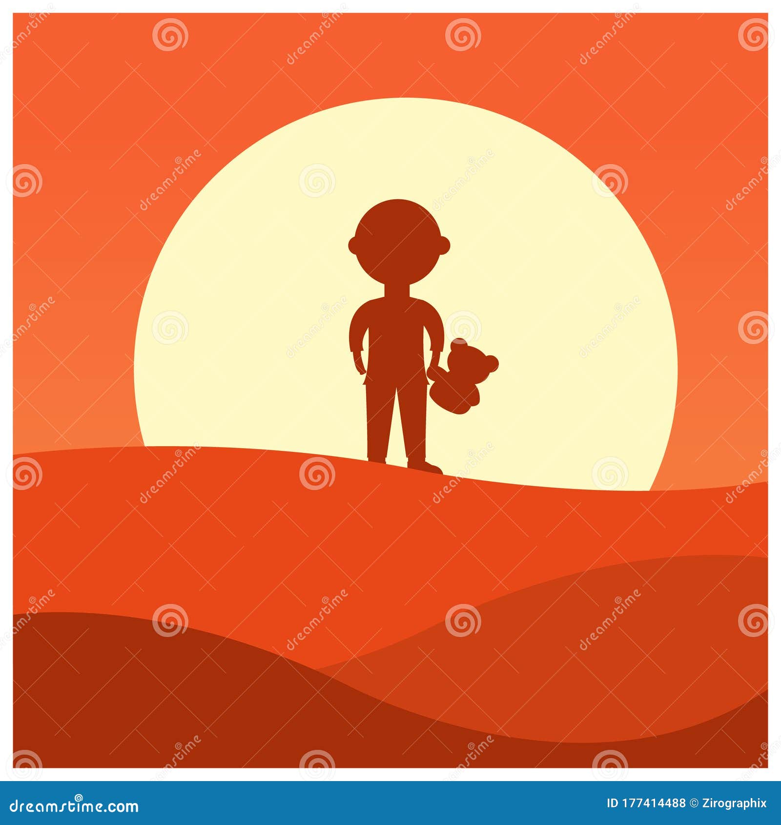 Kid Alone Vector Illustration Design Stock Illustration - Illustration ...