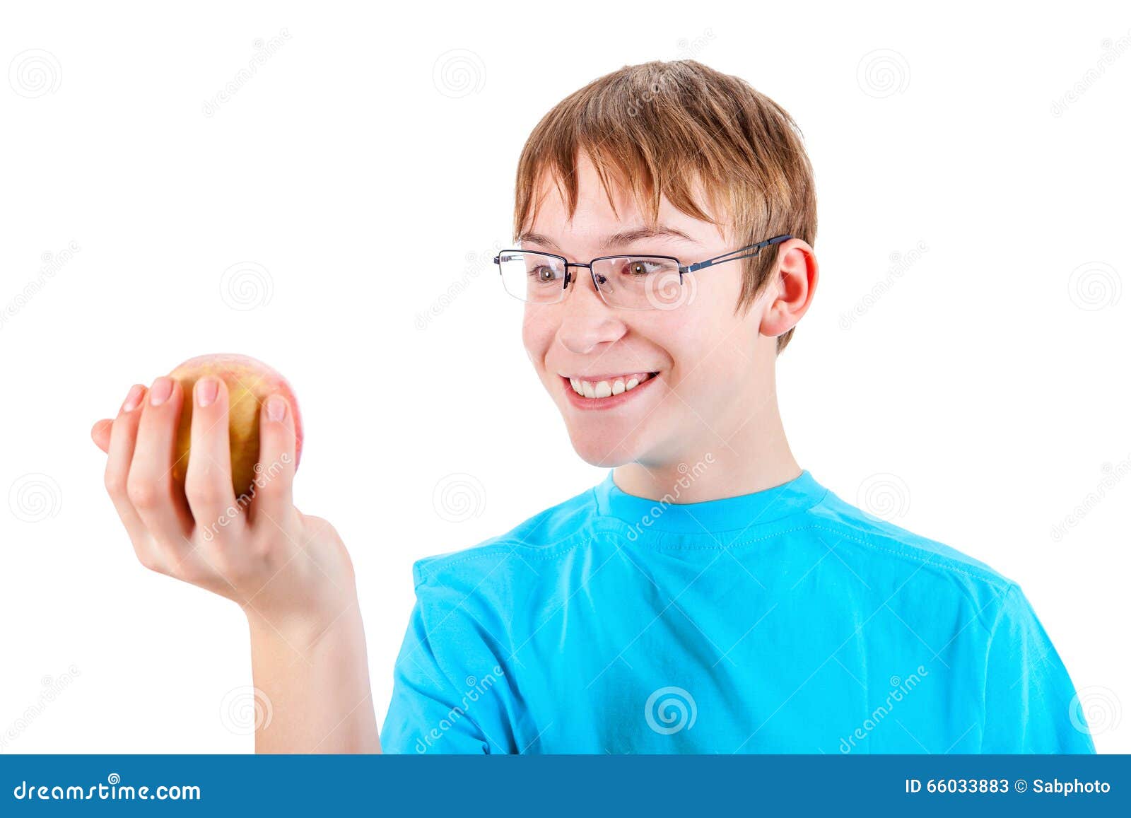 Kid with the Apple stock image. Image of teen, dieting - 66033883