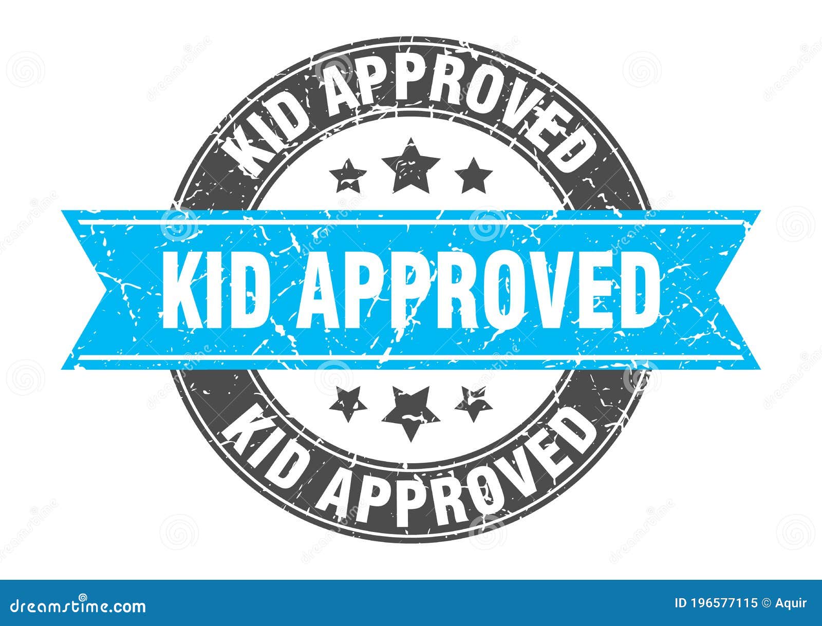 Kid Approved Round Stamp with Ribbon. Label Sign Stock Vector ...