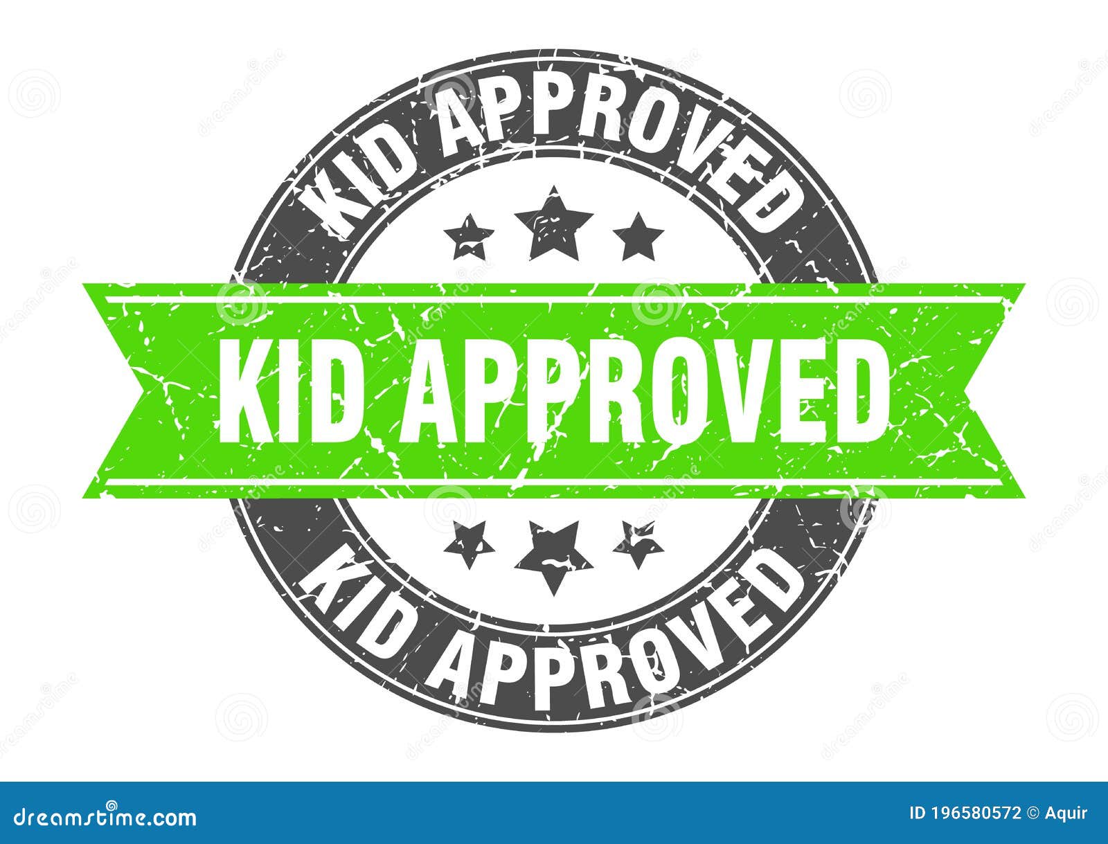 Kid Approved Round Stamp with Ribbon. Label Sign Stock Vector ...