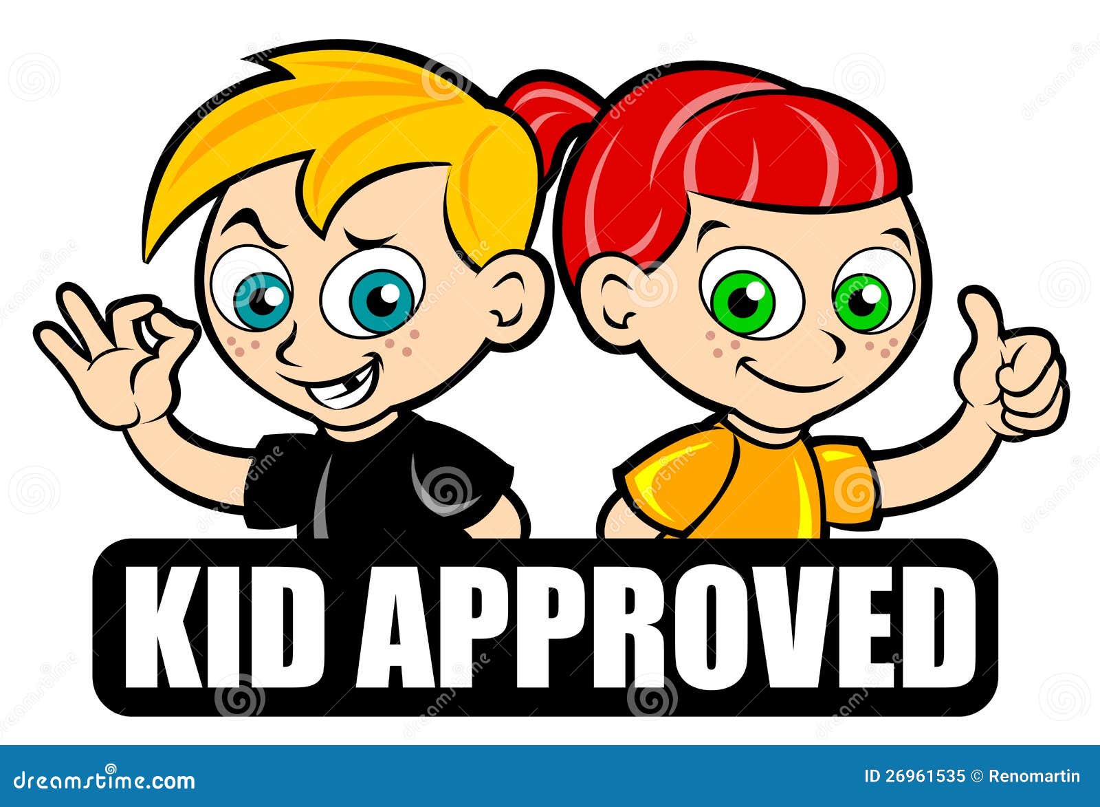 Kid Approved seal stock illustration. Illustration of quality - 26961535