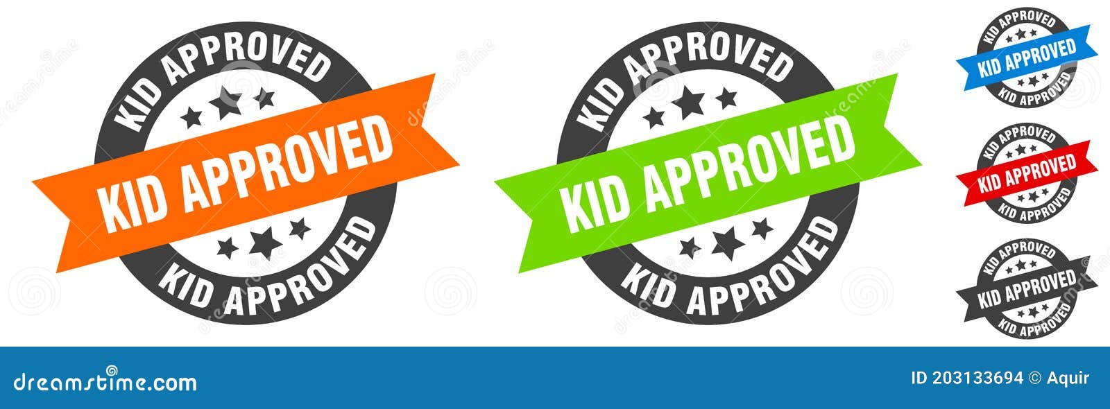 Kid Approved Stamp. Kid Approved Round Ribbon Sticker. Tag Stock Vector ...