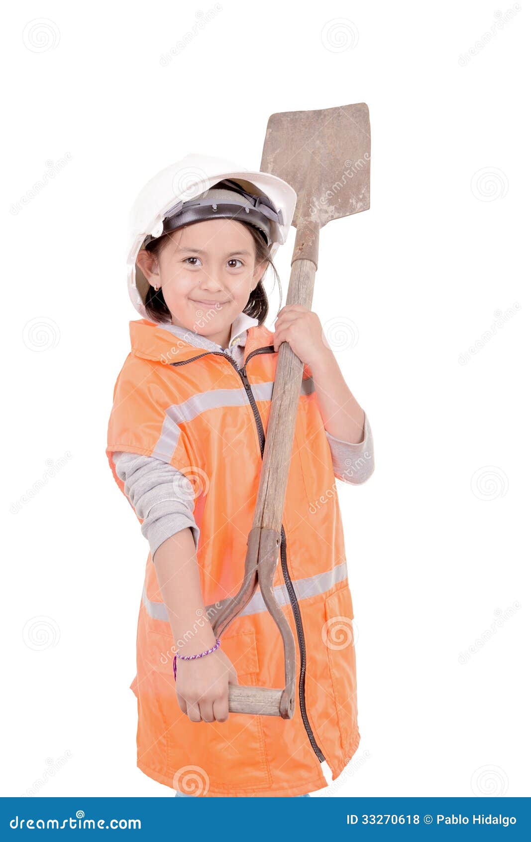 Kid As Construction Worker Isolated on White Stock Photo - Image of ...