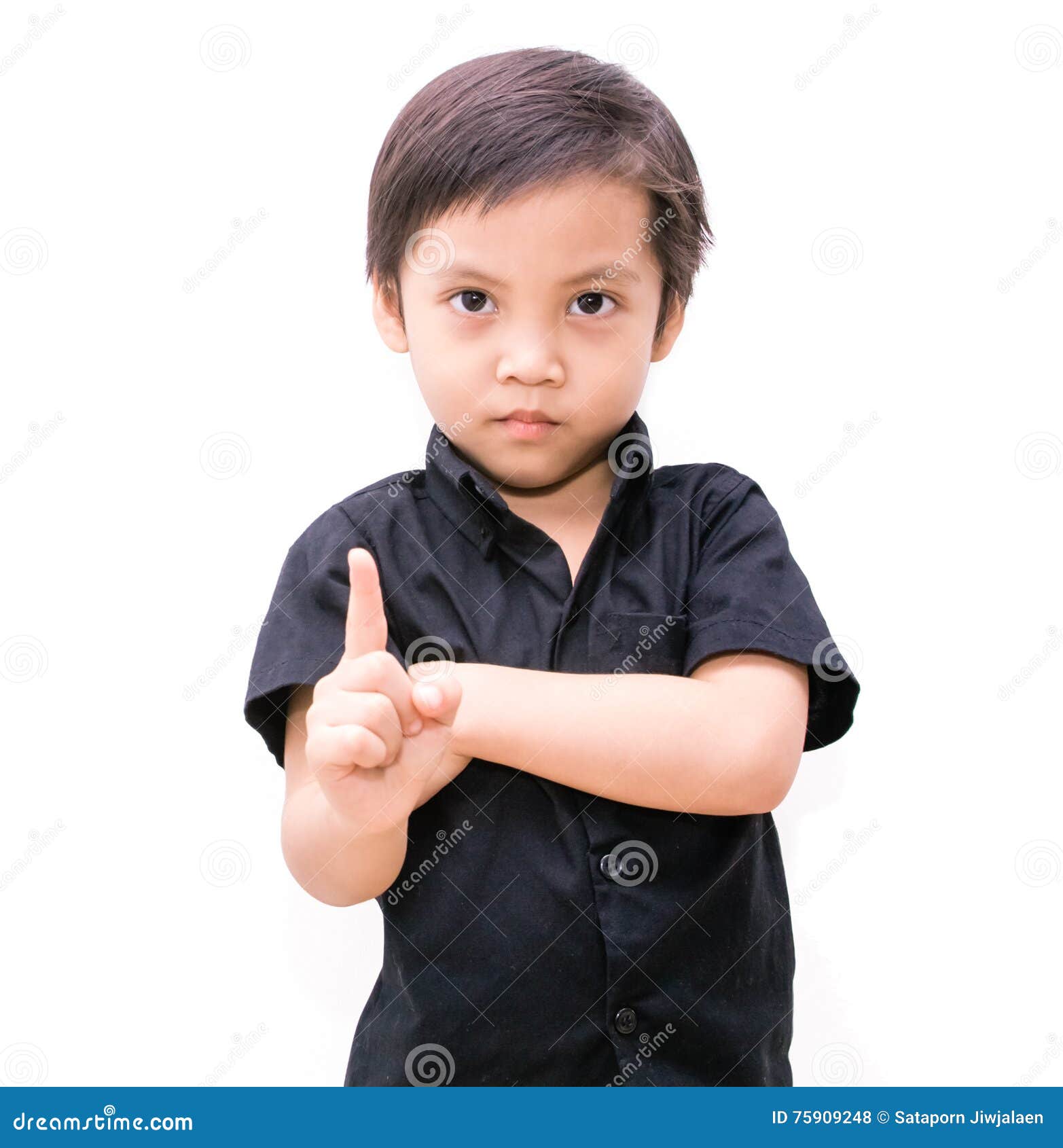 Kid Asia Boy Showing the Number One Stock Photo - Image of active, asia ...