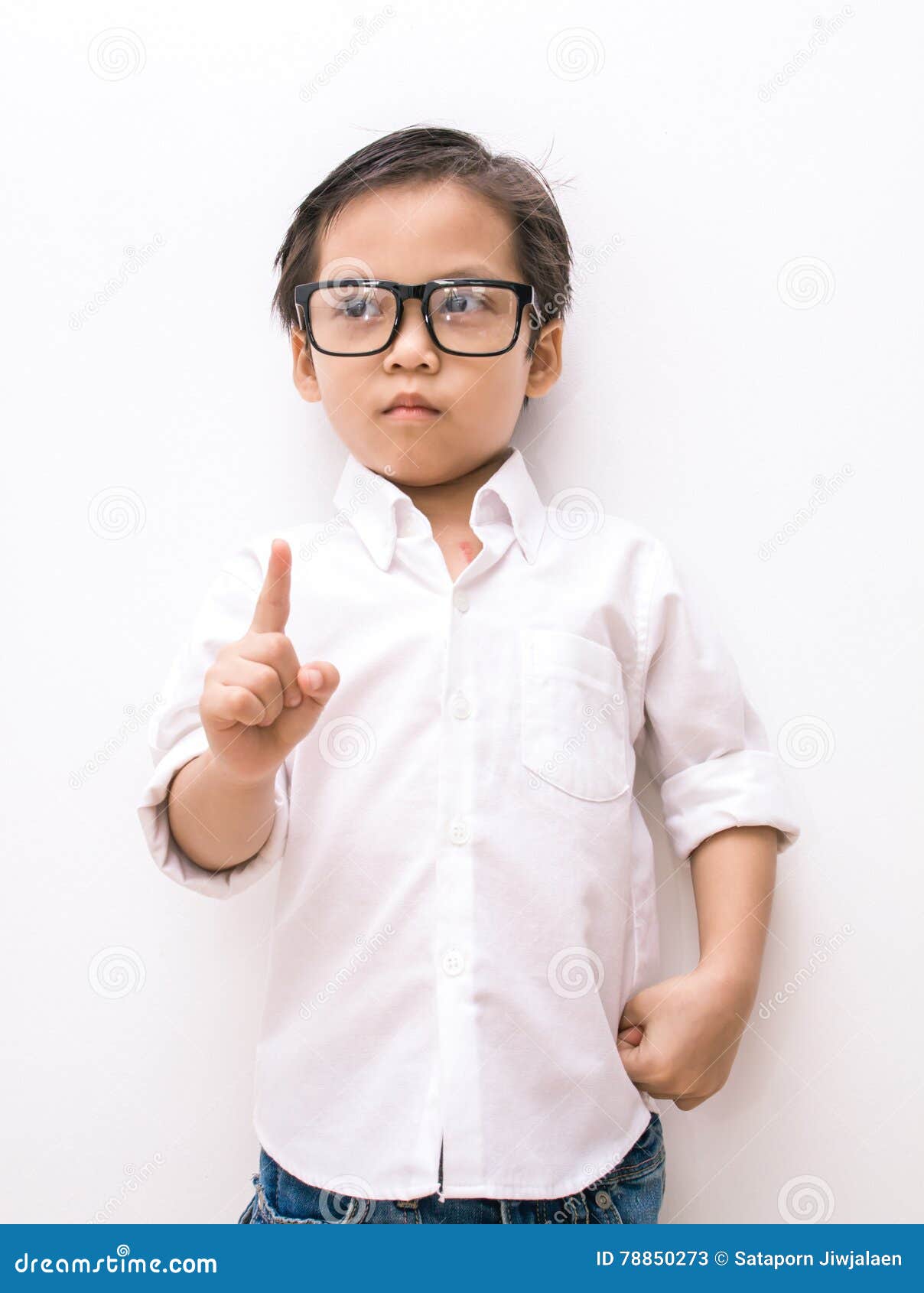 Kid Asia Boy Showing the Number One Stock Image - Image of exercise ...