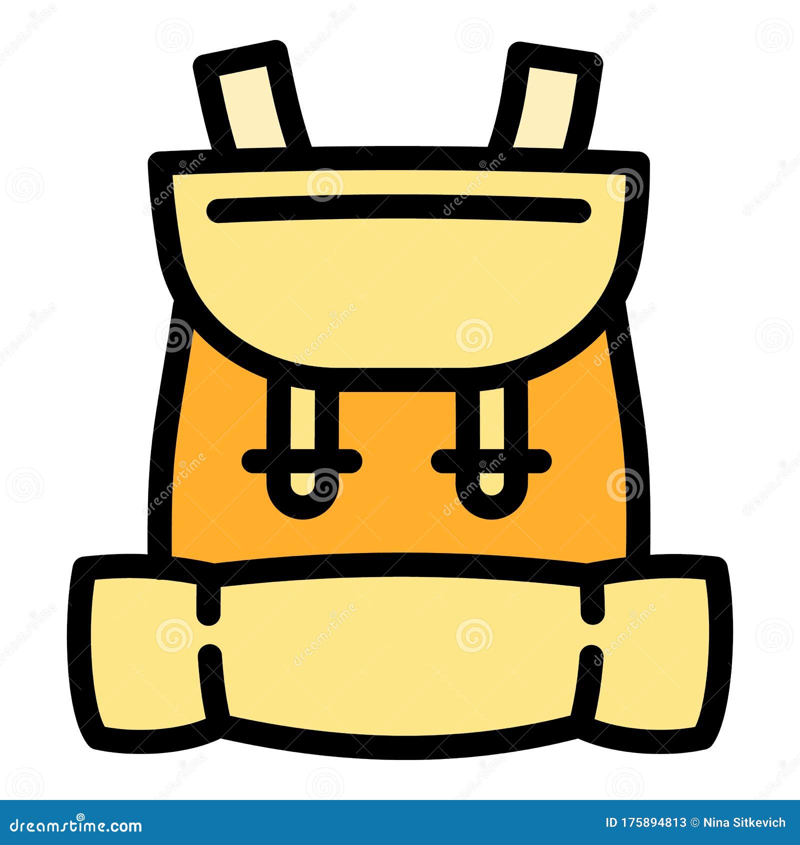 Kid Backpack Icon, Outline Style Stock Vector - Illustration of drawing ...