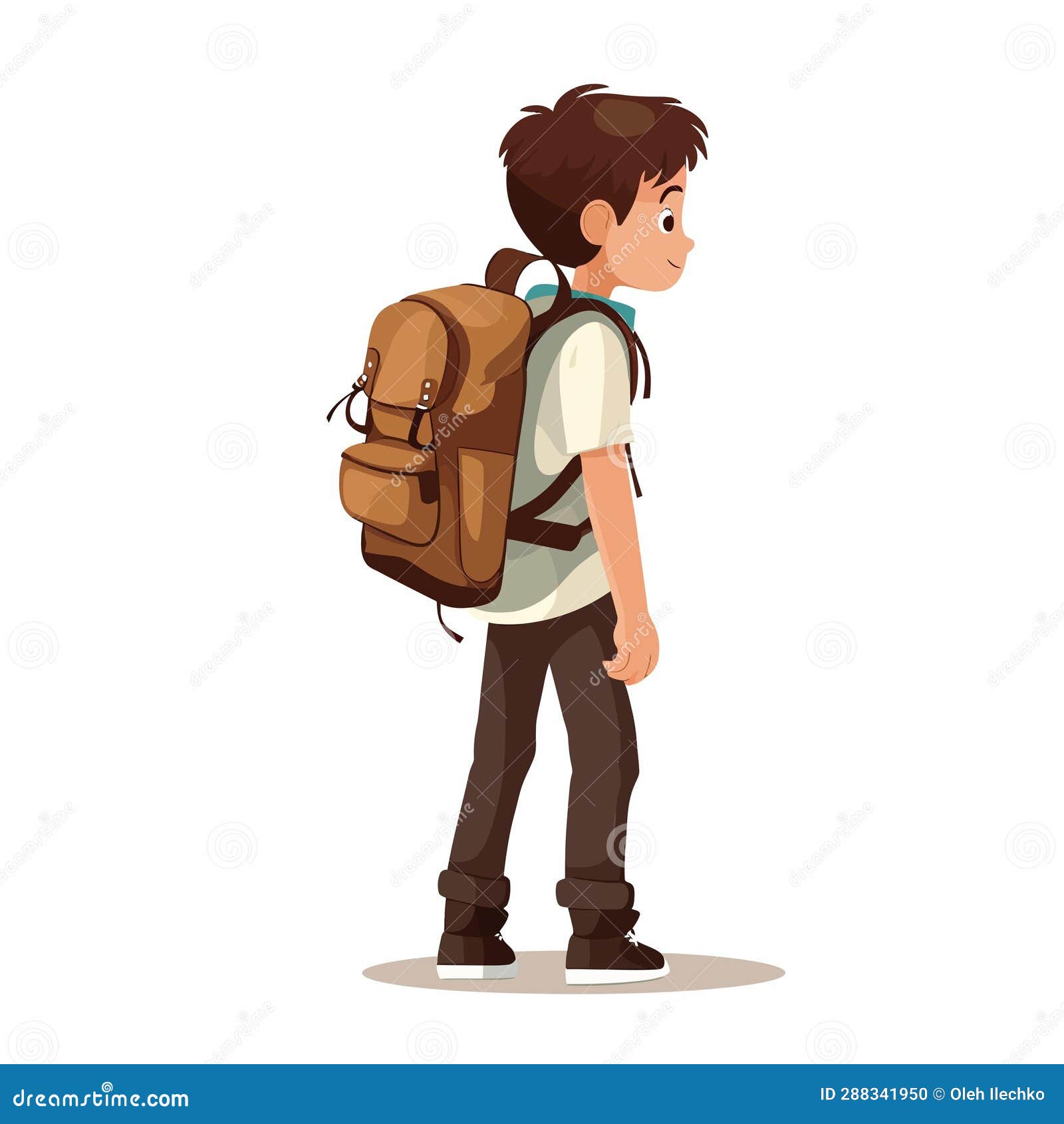 Kid with Backpack Vector Flat Minimalistic Isolated Illustration Stock ...