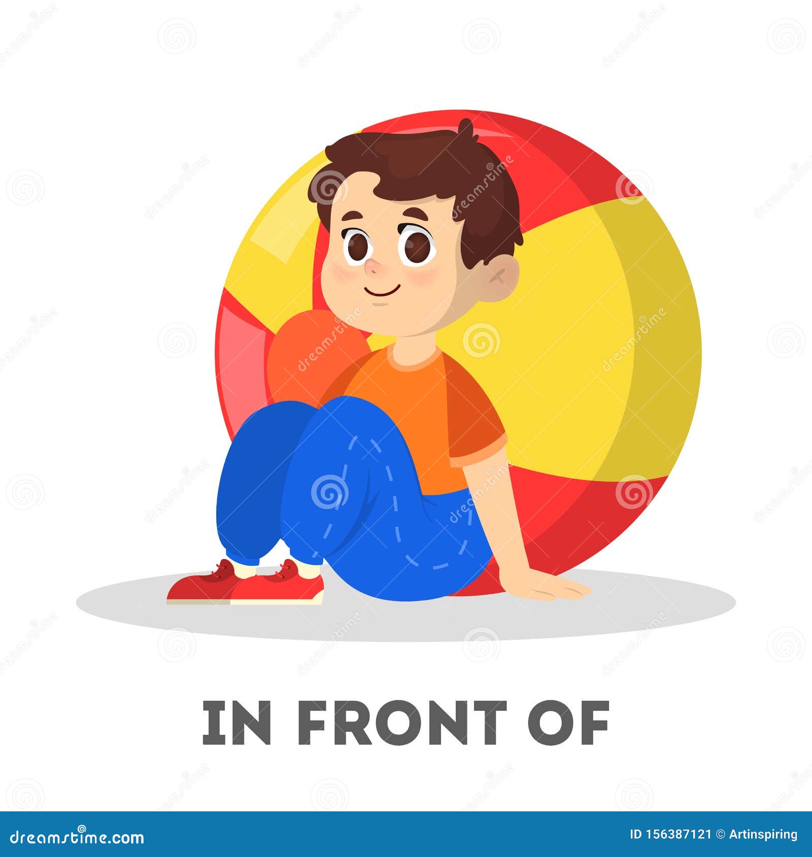 Pug Set. Learning Preposition Concept. Animal Above And Behind Cartoon ...