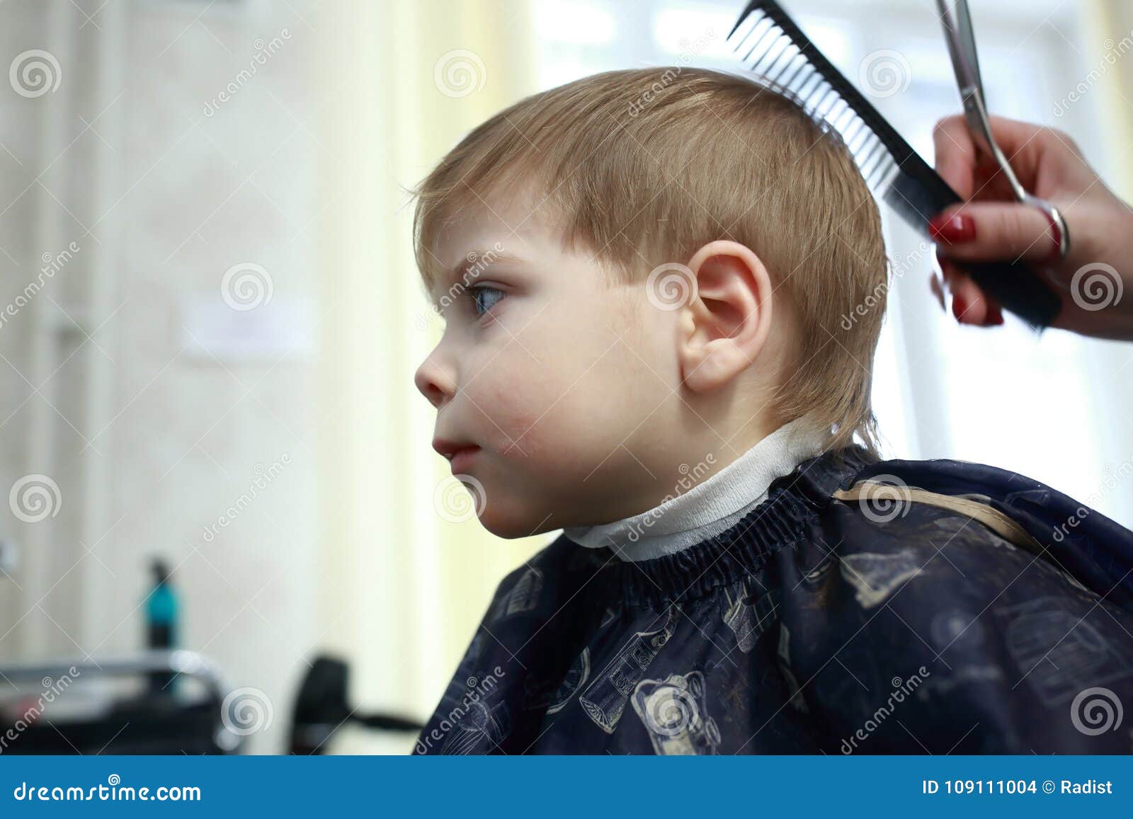 Kid in barber shop stock photo. Image of hair, barbershop - 109111004