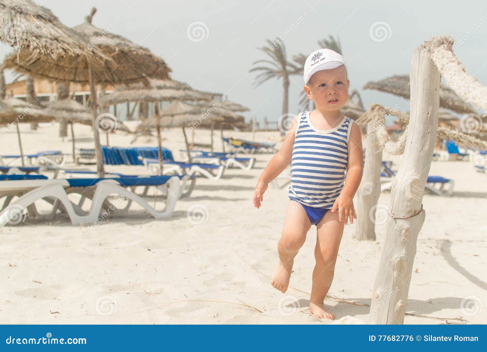Kid on the Beach Near the Ocean Stock Photo - Image of holiday ...