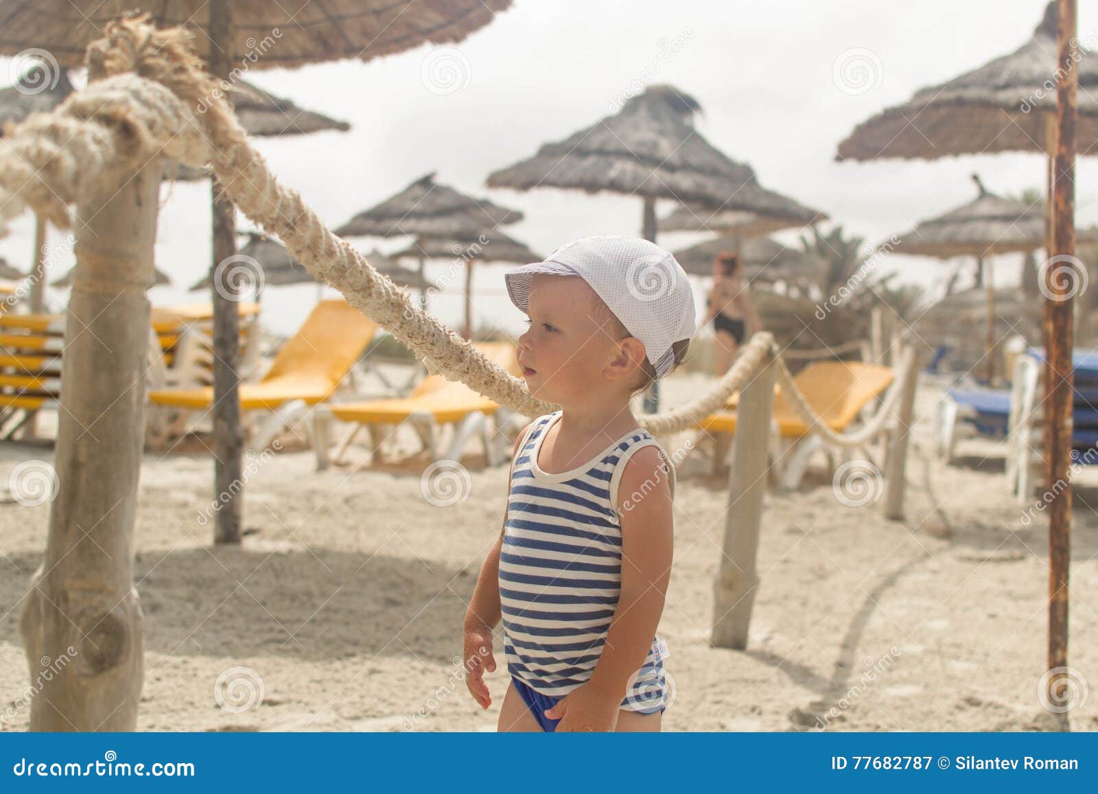 Kid on the Beach Near the Ocean Stock Image - Image of water, smile ...