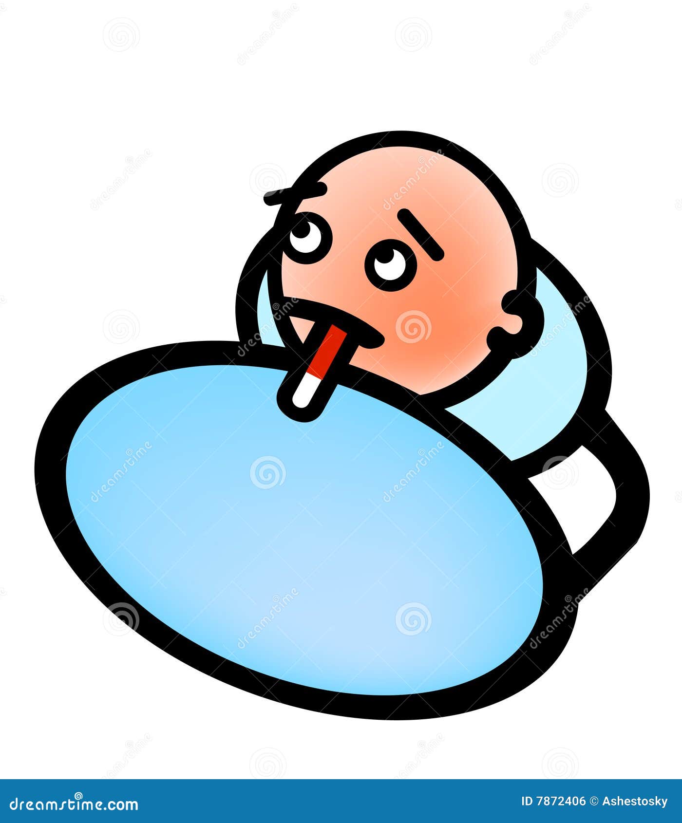 Kid At Bed With The Flu Picture. Image: 7872406