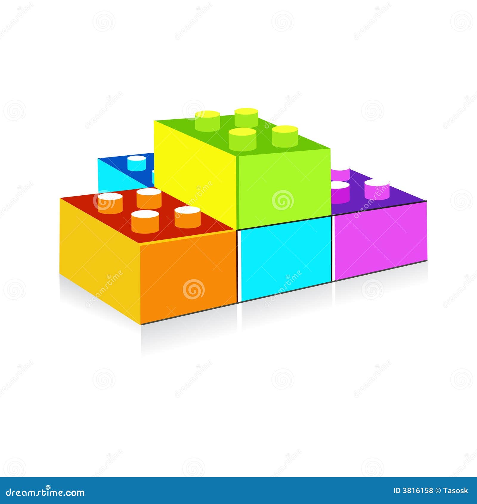 Kid blocks stock vector. Illustration of brick, construction - 3816158