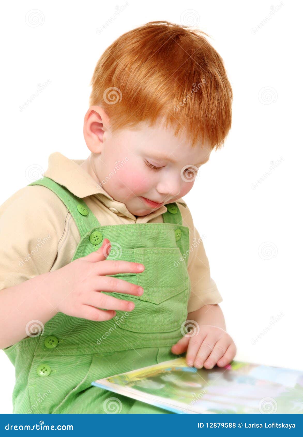 Kid with book stock photo. Image of portrait, redheaded - 12879588