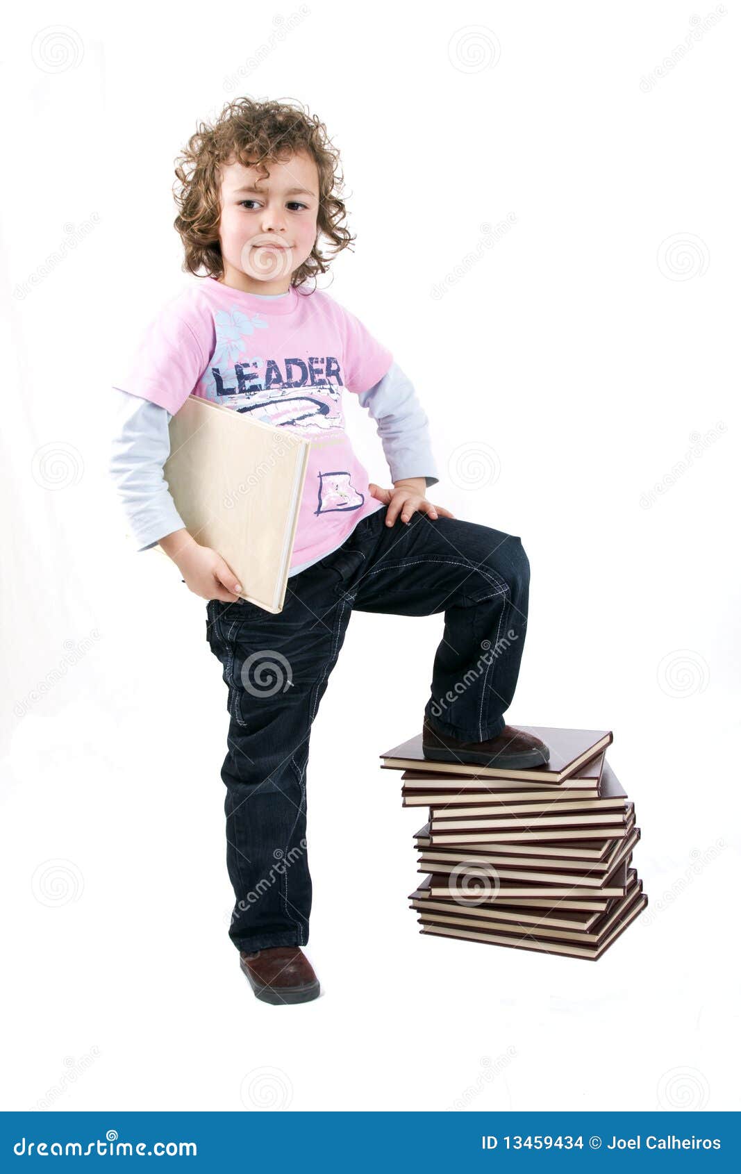 Kid with books stock photo. Image of childhood, intelligent - 13459434