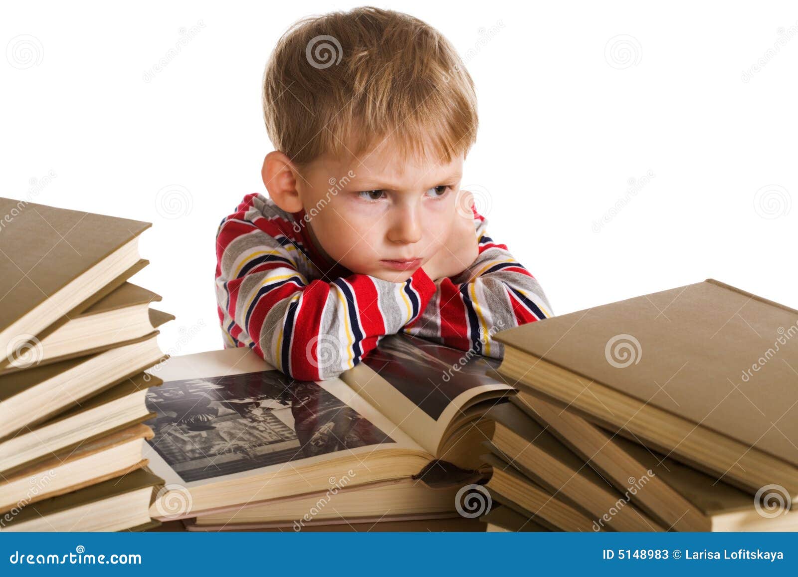 Kid with books stock image. Image of education, intellectual - 5148983