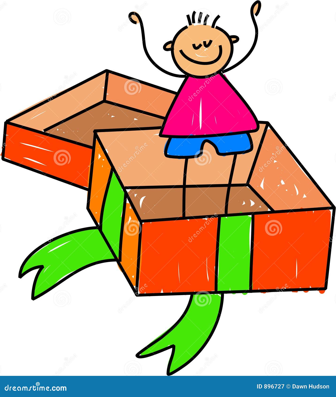 Kid in a box stock vector. Illustration of isolated, empty - 896727