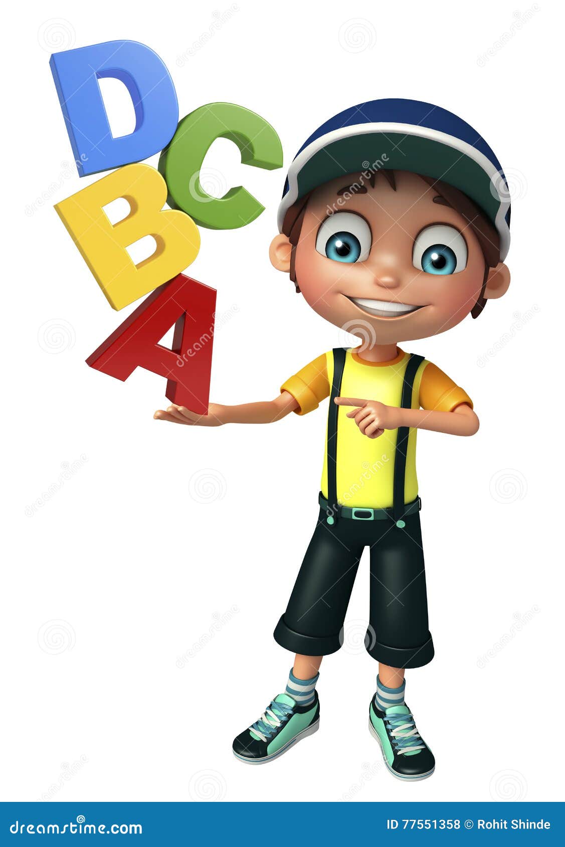 Kid boy with abcd sign stock illustration. Illustration of happiness ...