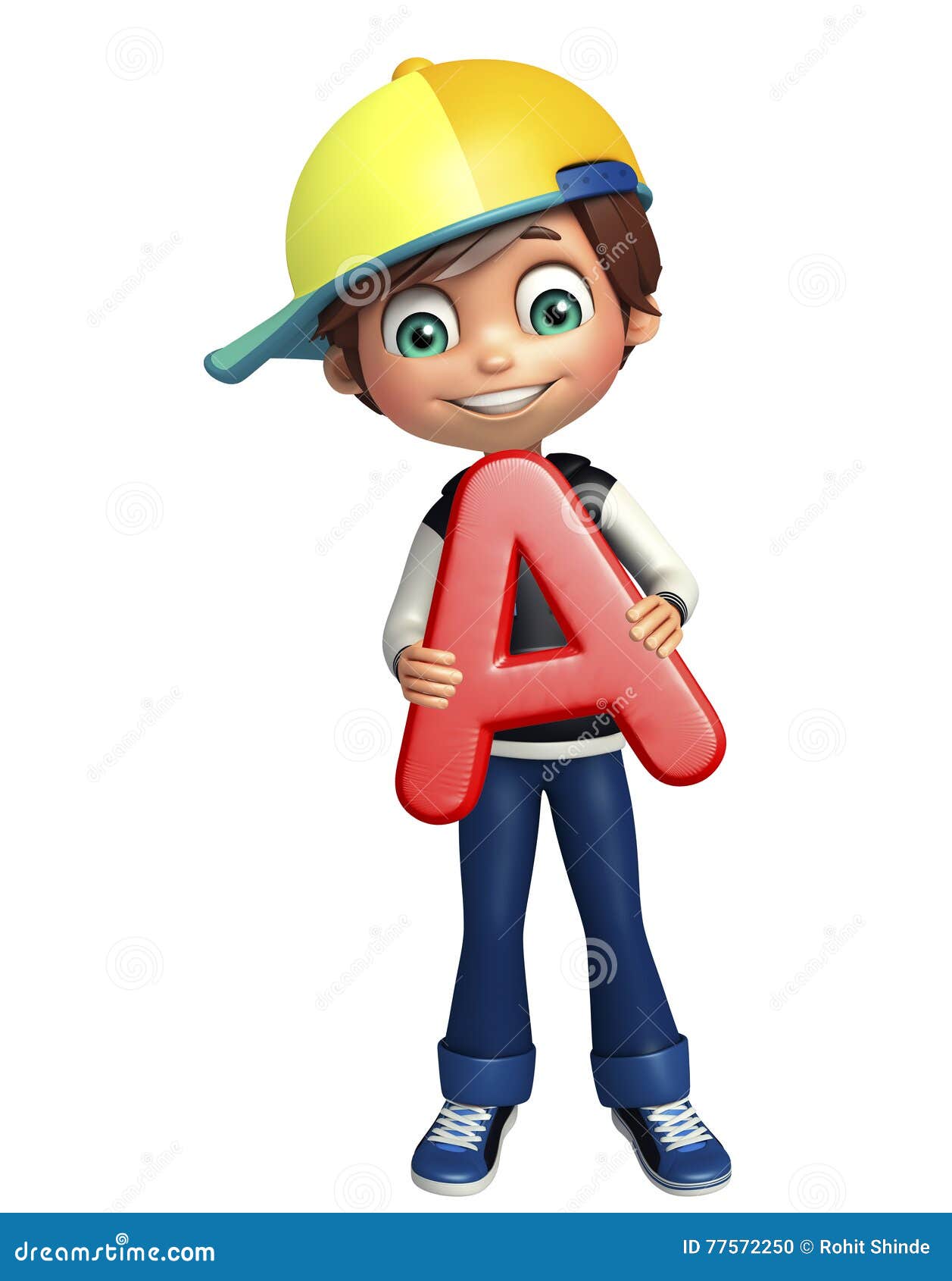 Kid boy with a alphabate stock illustration. Illustration of young ...