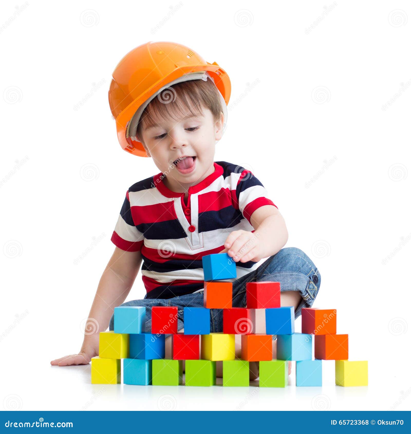 Kid Boy As a Construction Worker in Protective Stock Photo - Image of ...