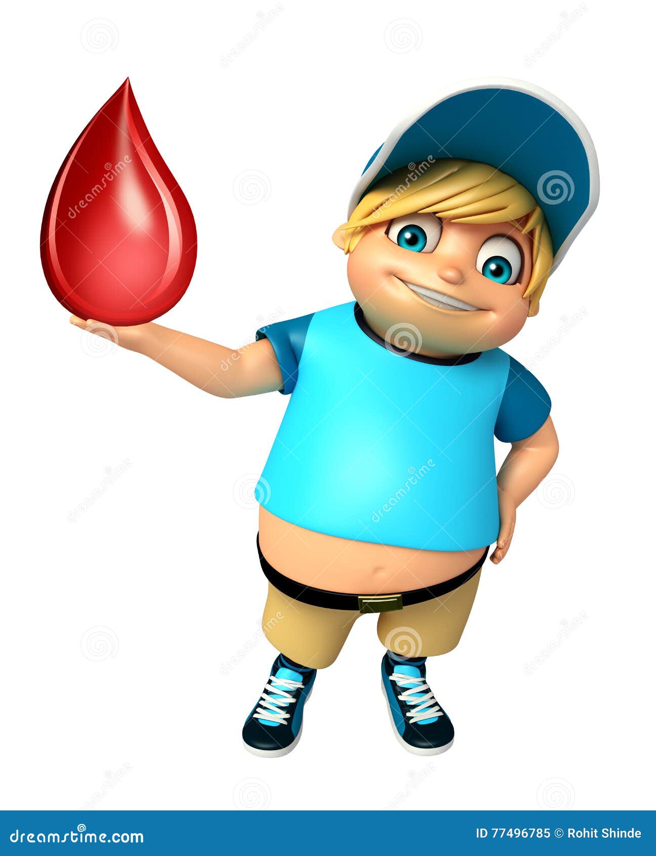Kid boy with Blood Drop stock illustration. Illustration of character ...