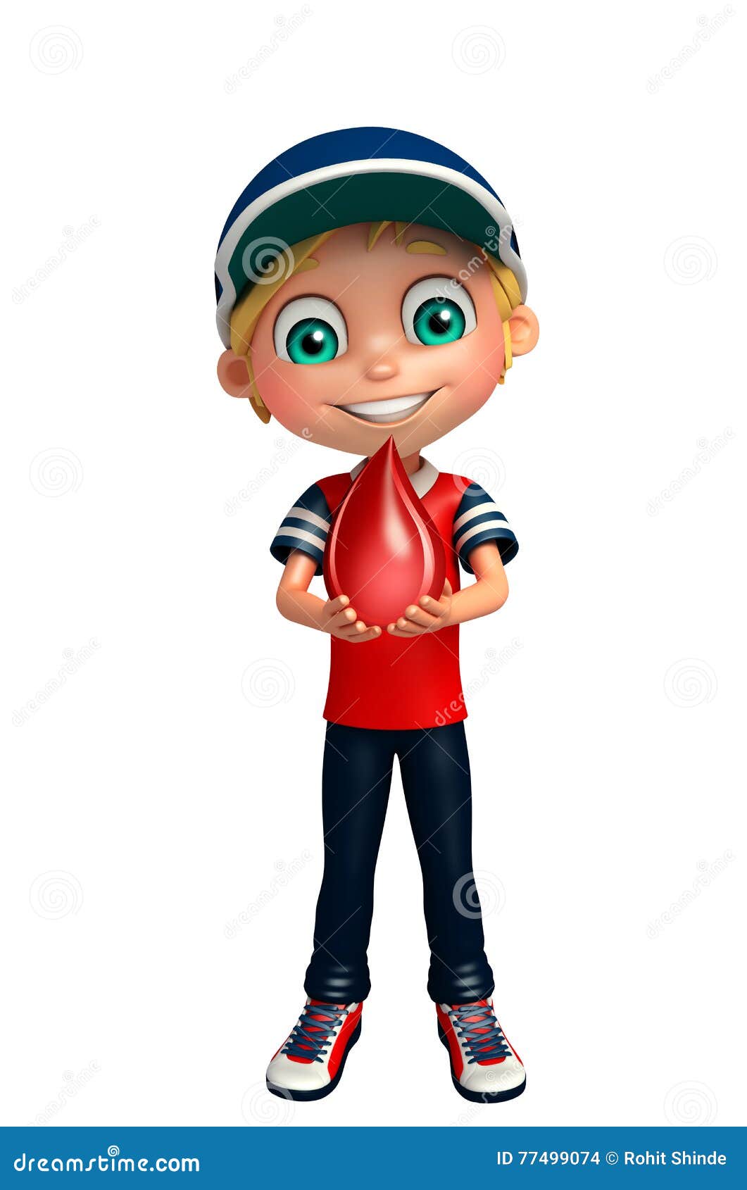 Kid boy with blood drop stock illustration. Illustration of drop - 77499074
