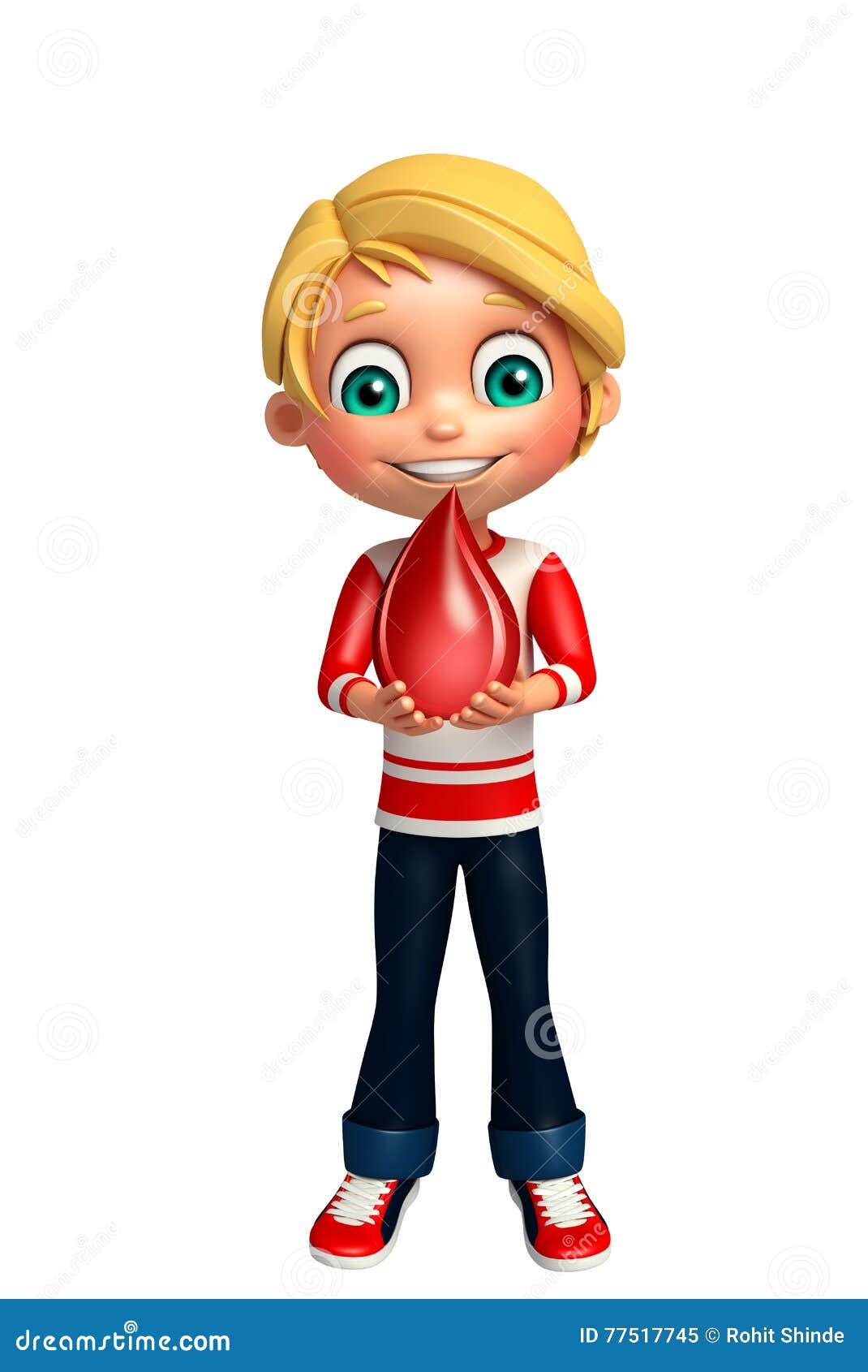 Kid boy with blood drop stock illustration. Illustration of playful ...