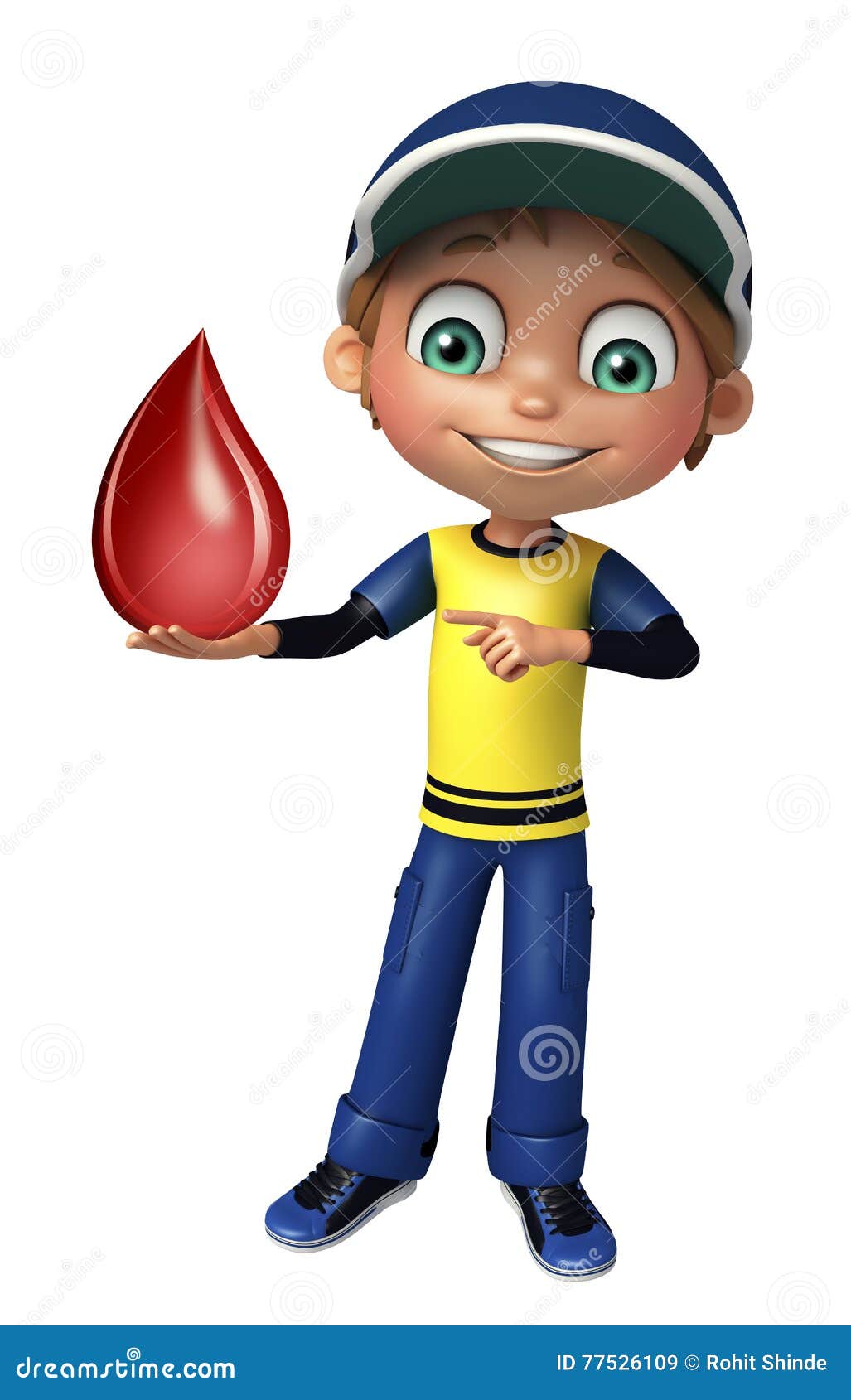 Kid boy with blood drop stock illustration. Illustration of study ...