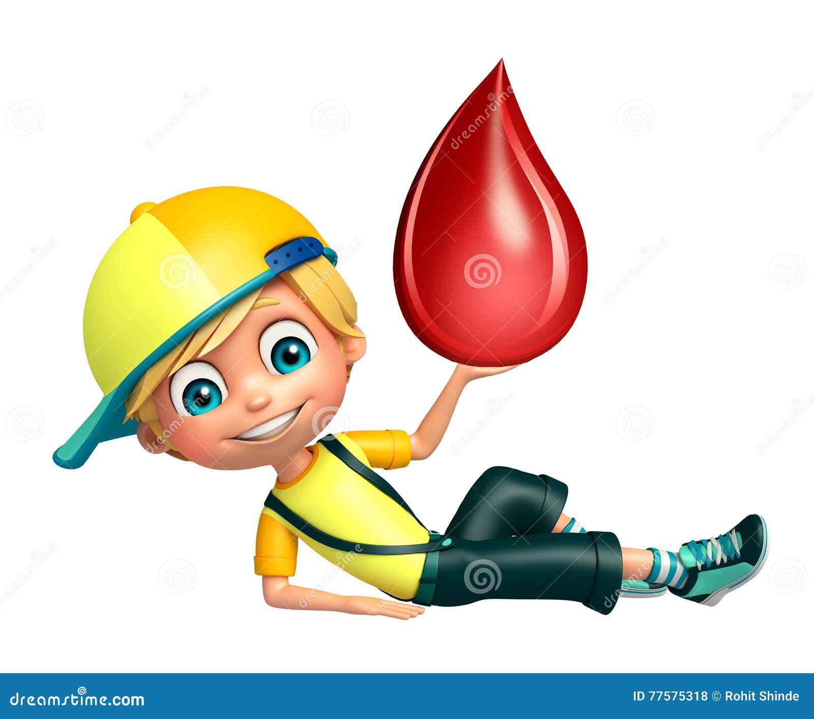 Kid boy with Blood drop stock illustration. Illustration of playful ...