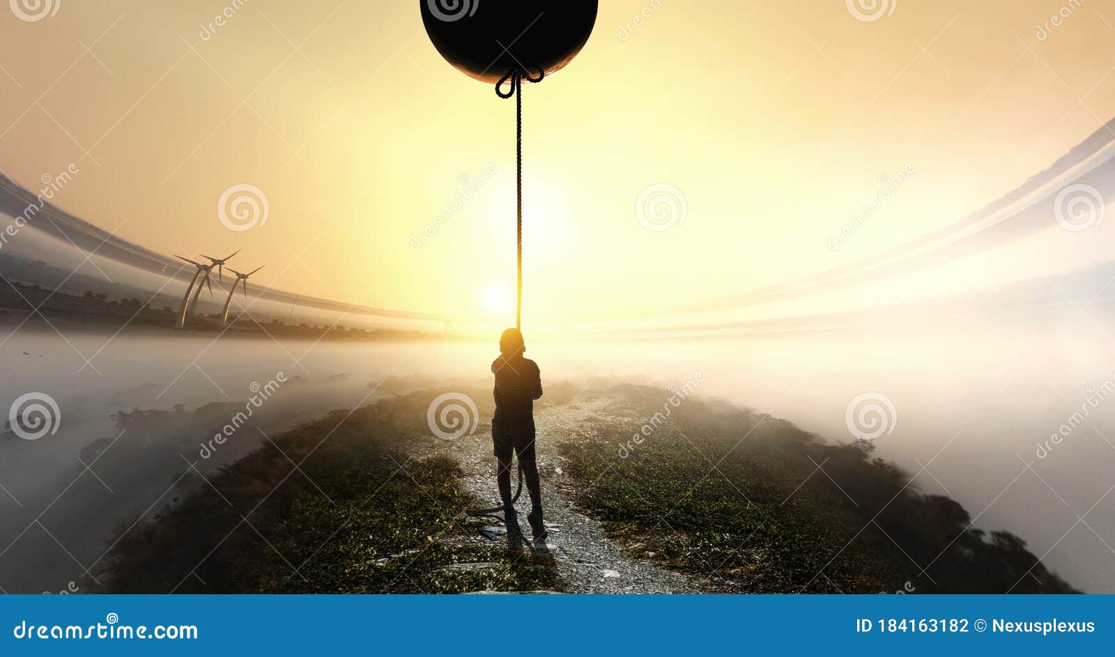 Kid Boy Catching Moon . Mixed Media Stock Photo - Image of hand ...