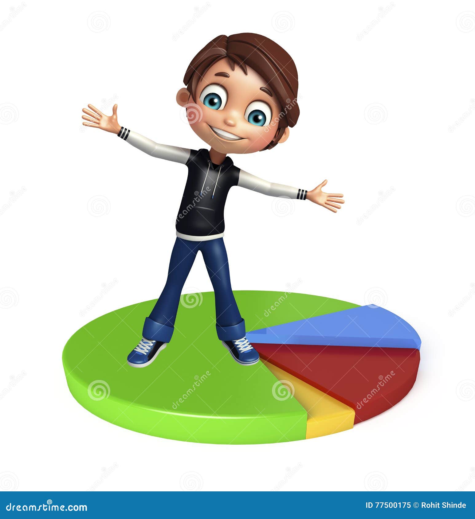 Kid boy with circle stock illustration. Illustration of clipart - 77500175