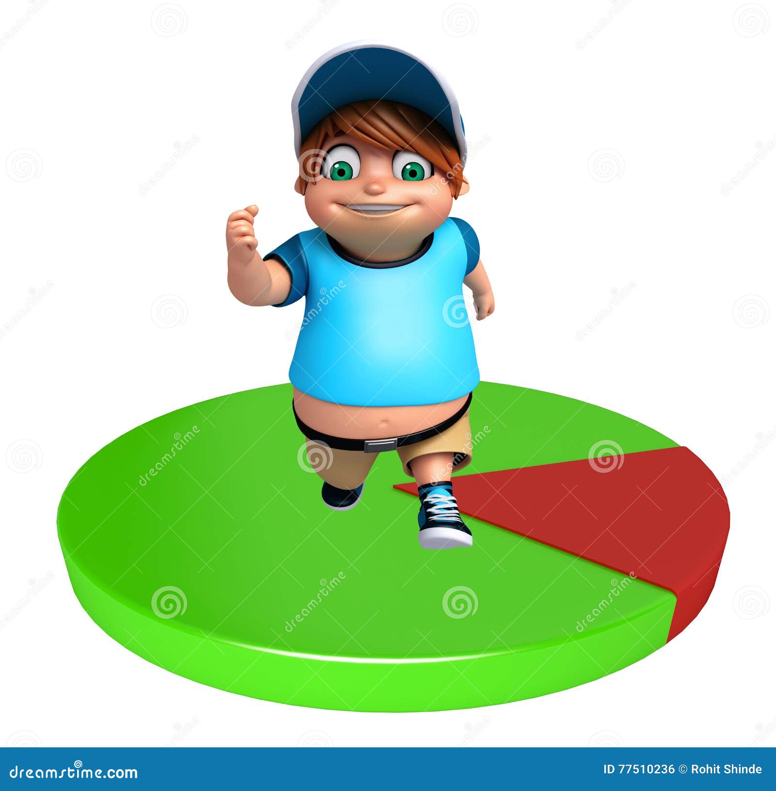 Kid boy with Circle sign stock illustration. Illustration of happiness ...